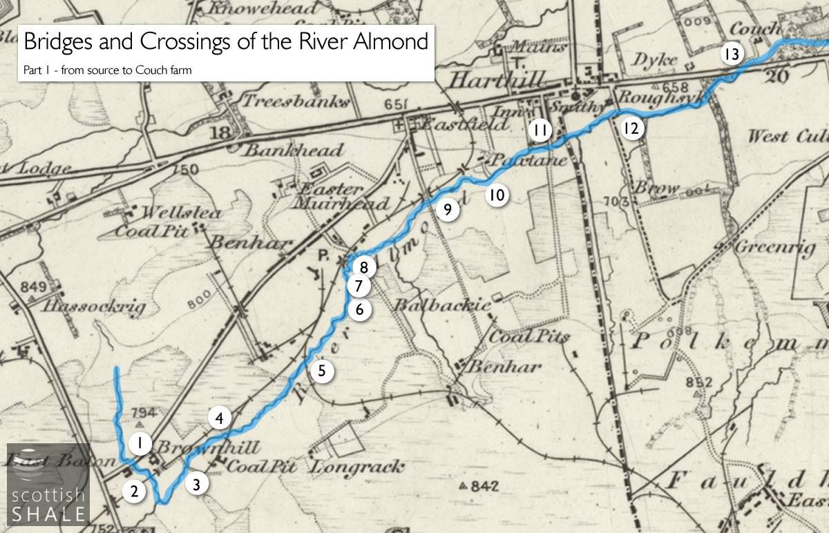 The Bridges of the Almond, from source to Polkemmet - Scottish Shale