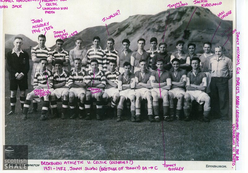 Photo - Celtic and Broxburn Athletic football teams - Scottish Shale
